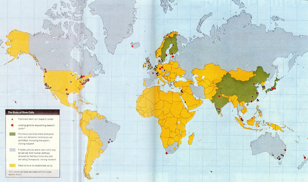 Stem Cell Policy: World Stem Cell Map